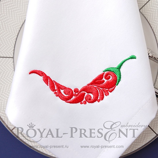 Chilli Pepper machine embroidery design | Royal Present Embroidery ...