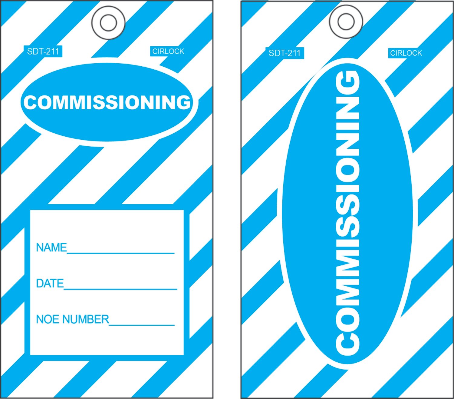 Commissioning Tag BLUE/WHITE