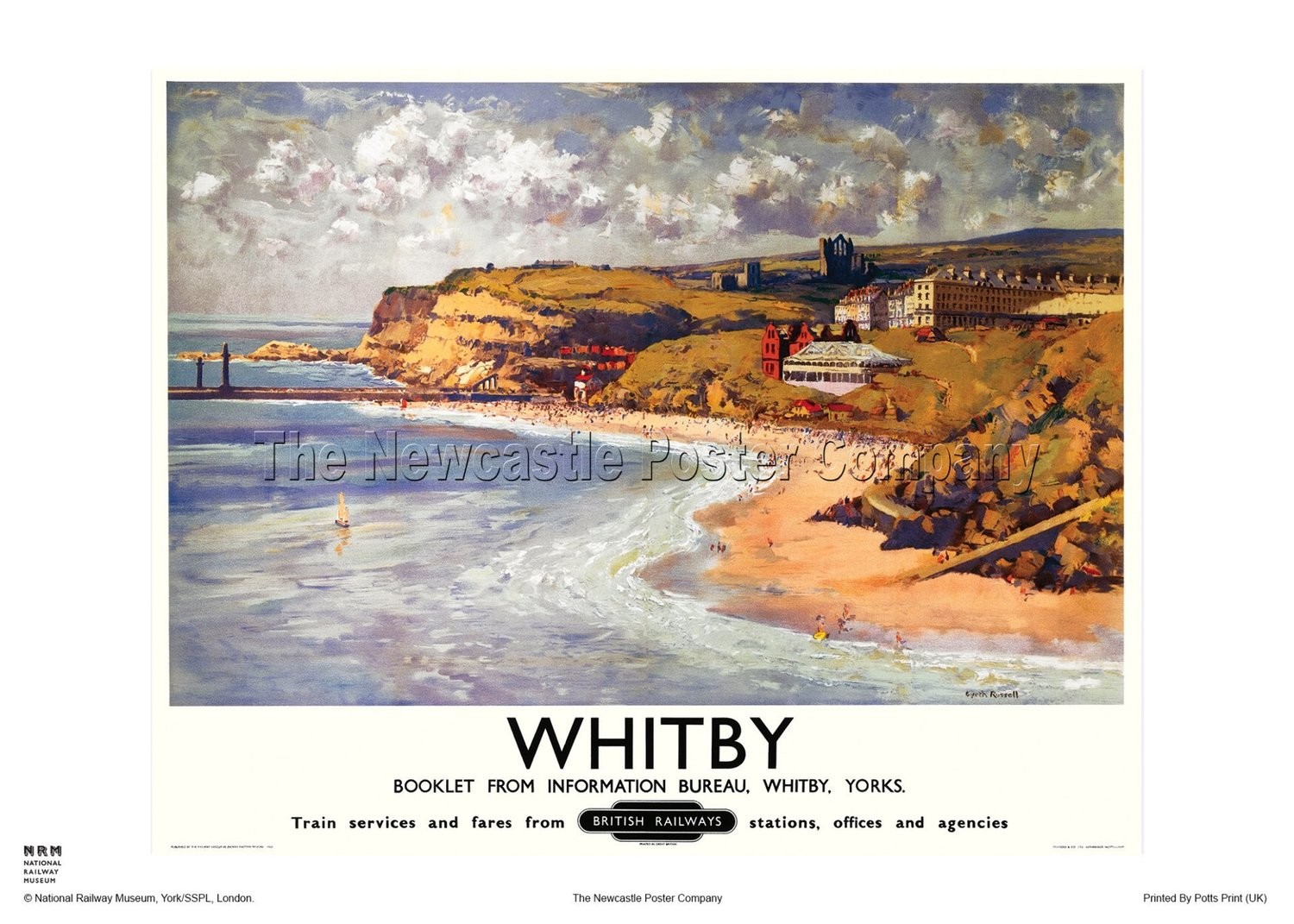 Whitby Yorkshire Vintage Railway Travel Poster