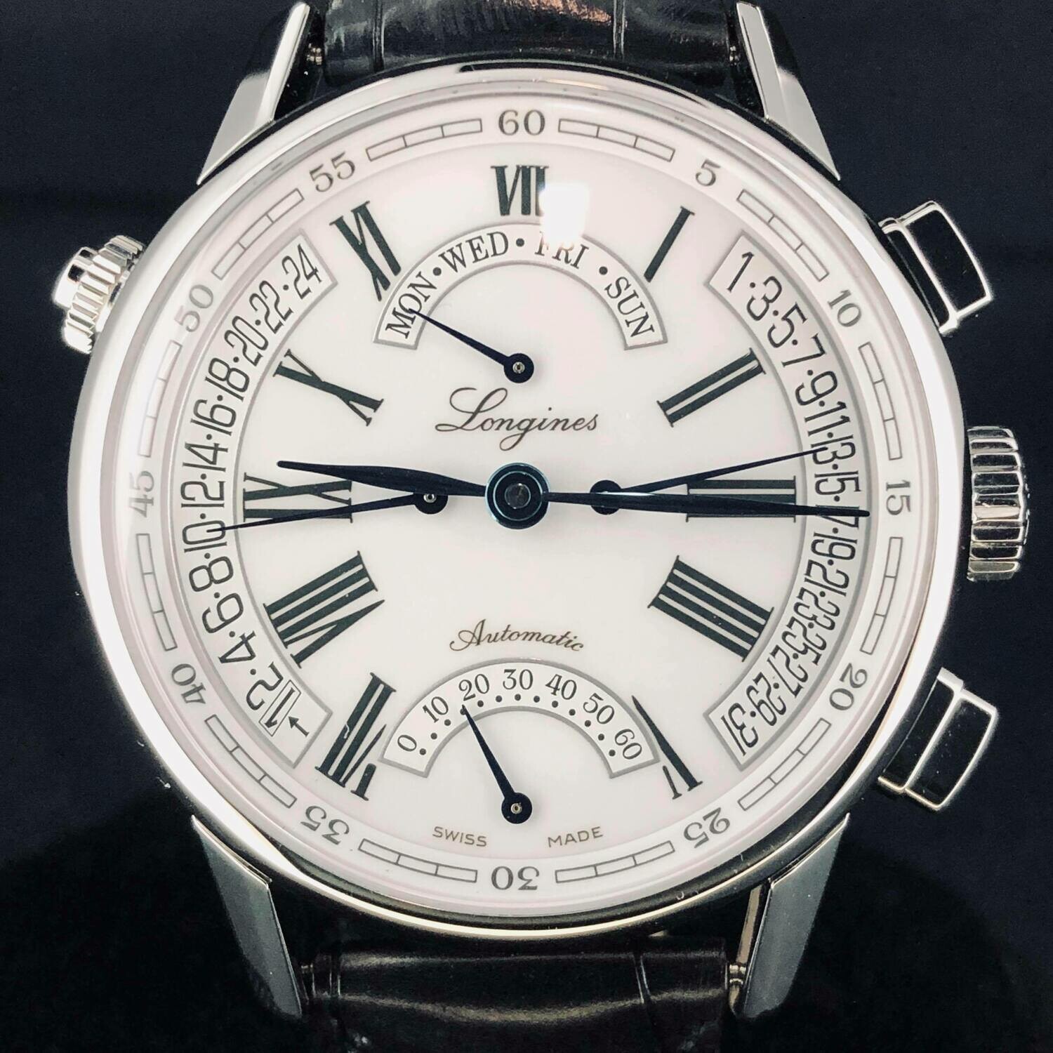 Longines Flagship Heritage Retrograde Steel 41MM, Date, Box -Like New
