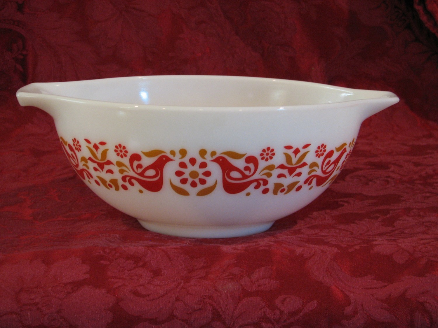 Pyrex 2.5 Qt 443 Red & Orange Friendship Cinderella Tab Mixing Bowl ...