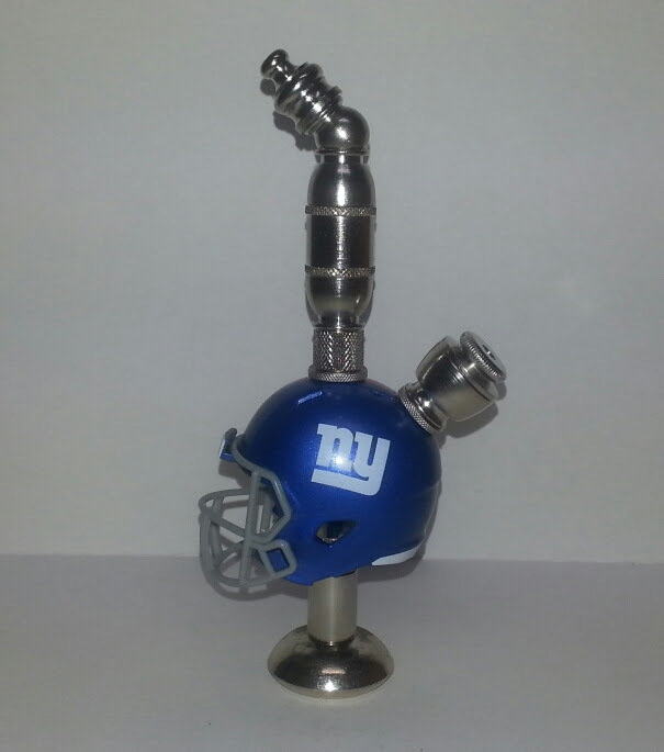 New York Giants NFL Helmet Pipe Stand Alone Design
