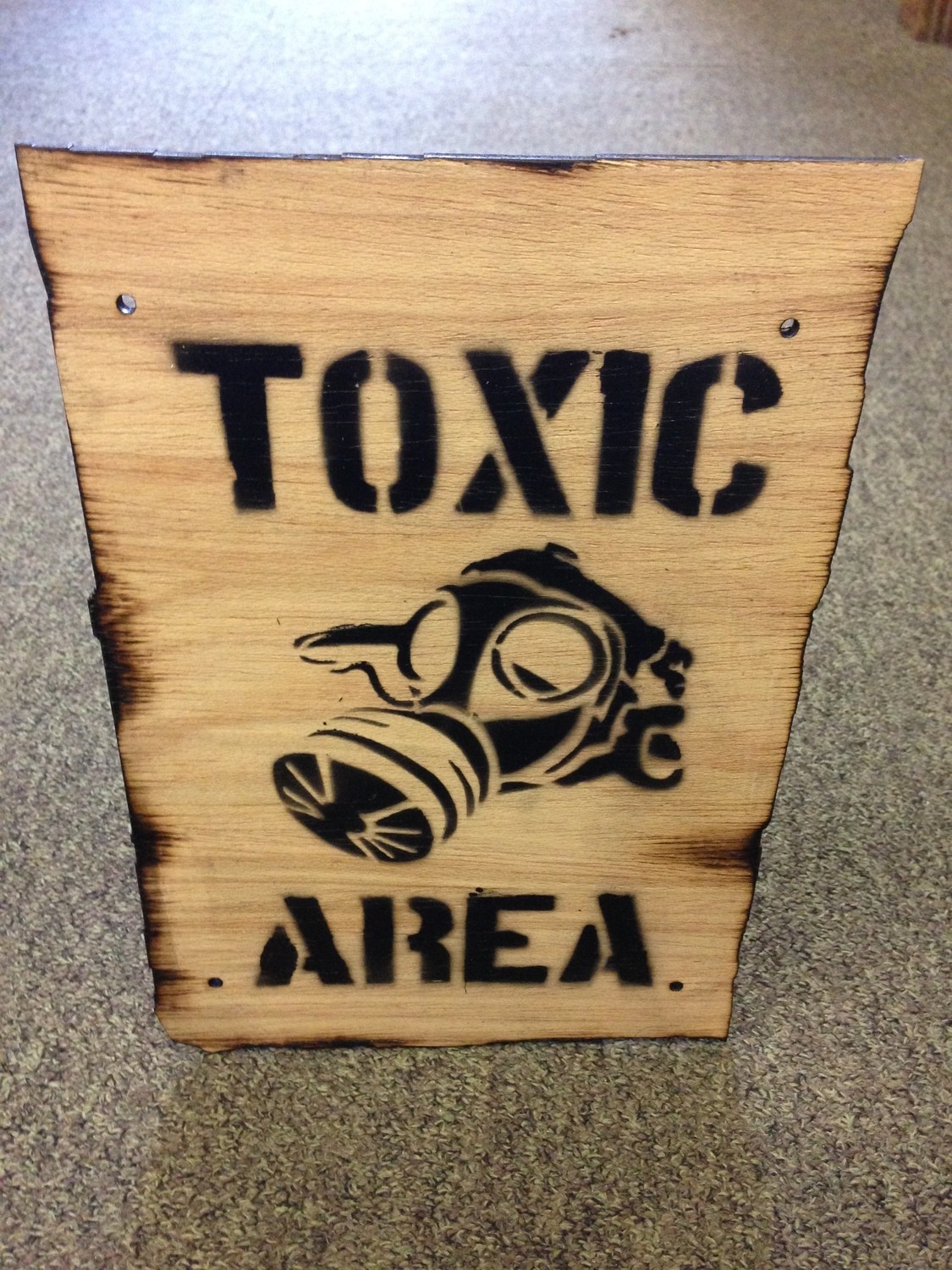 Toxic Area Wooden Sign
